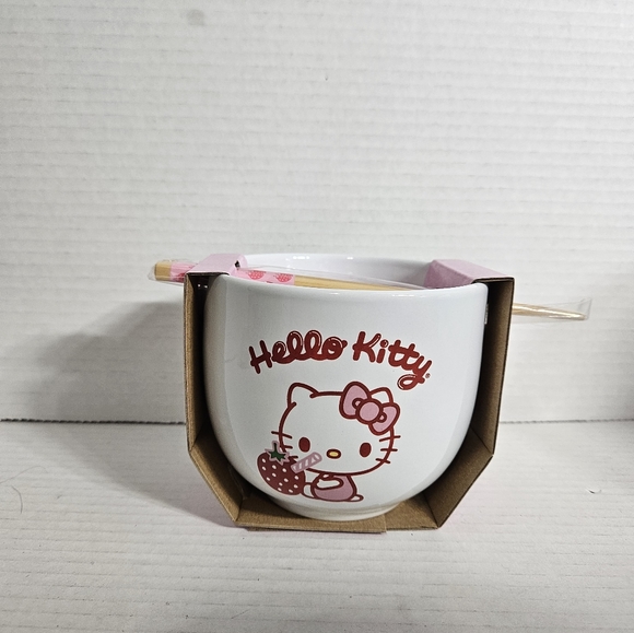 Sanrio | Other | Hello Kitty Ceramic Bowl Whit Chopsticks | Poshmark